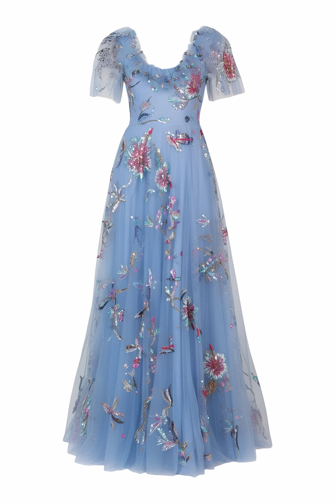 Valentino Embroidered Tulle Gown in Powder Blue – MSA Haute Couture